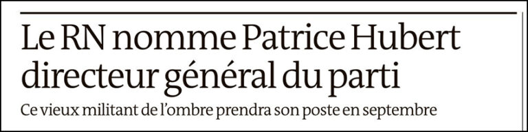 Patrice Hubert, nouveau Directeur Général du RN